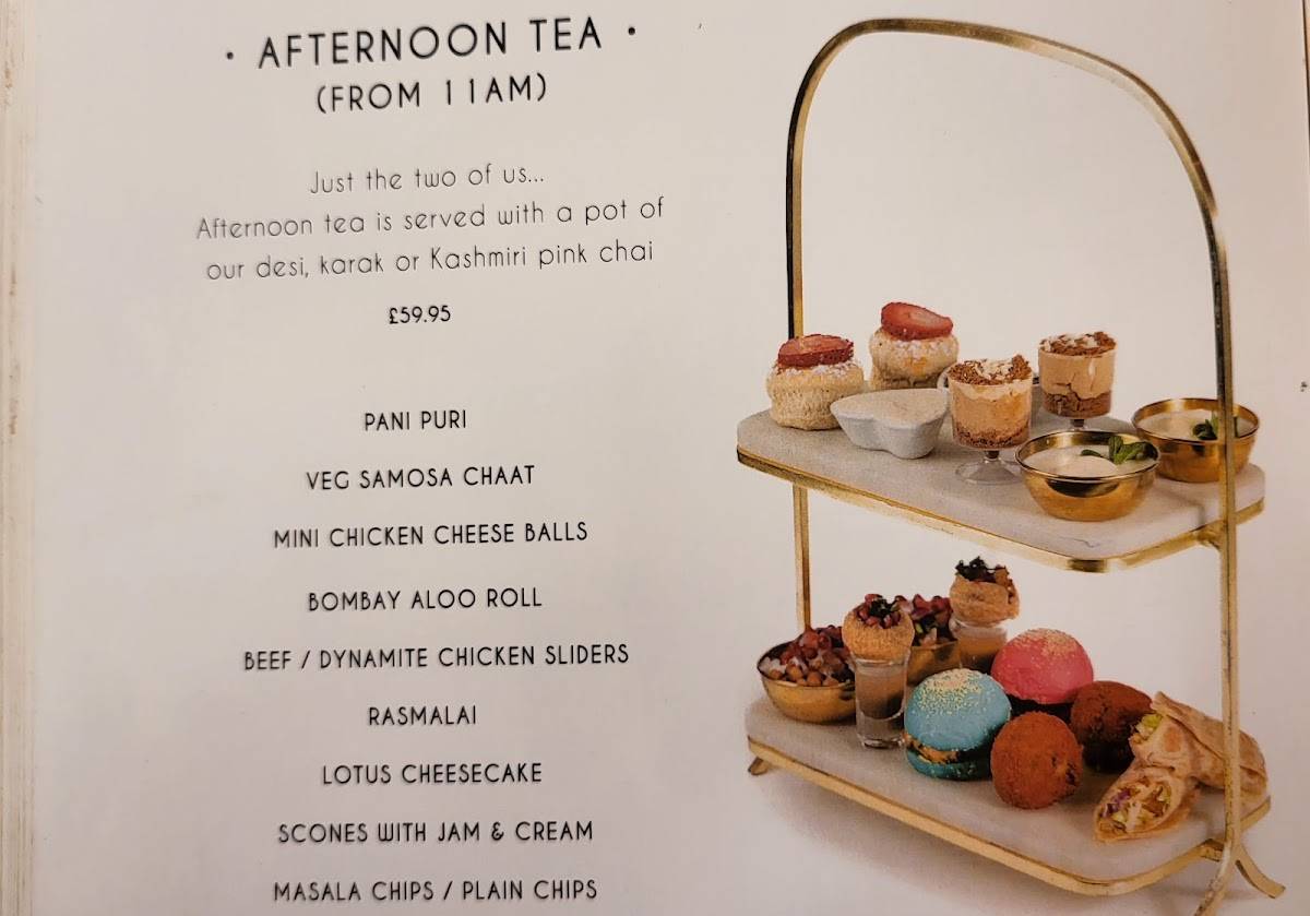 Menu at Chai & Chapati restaurant, London