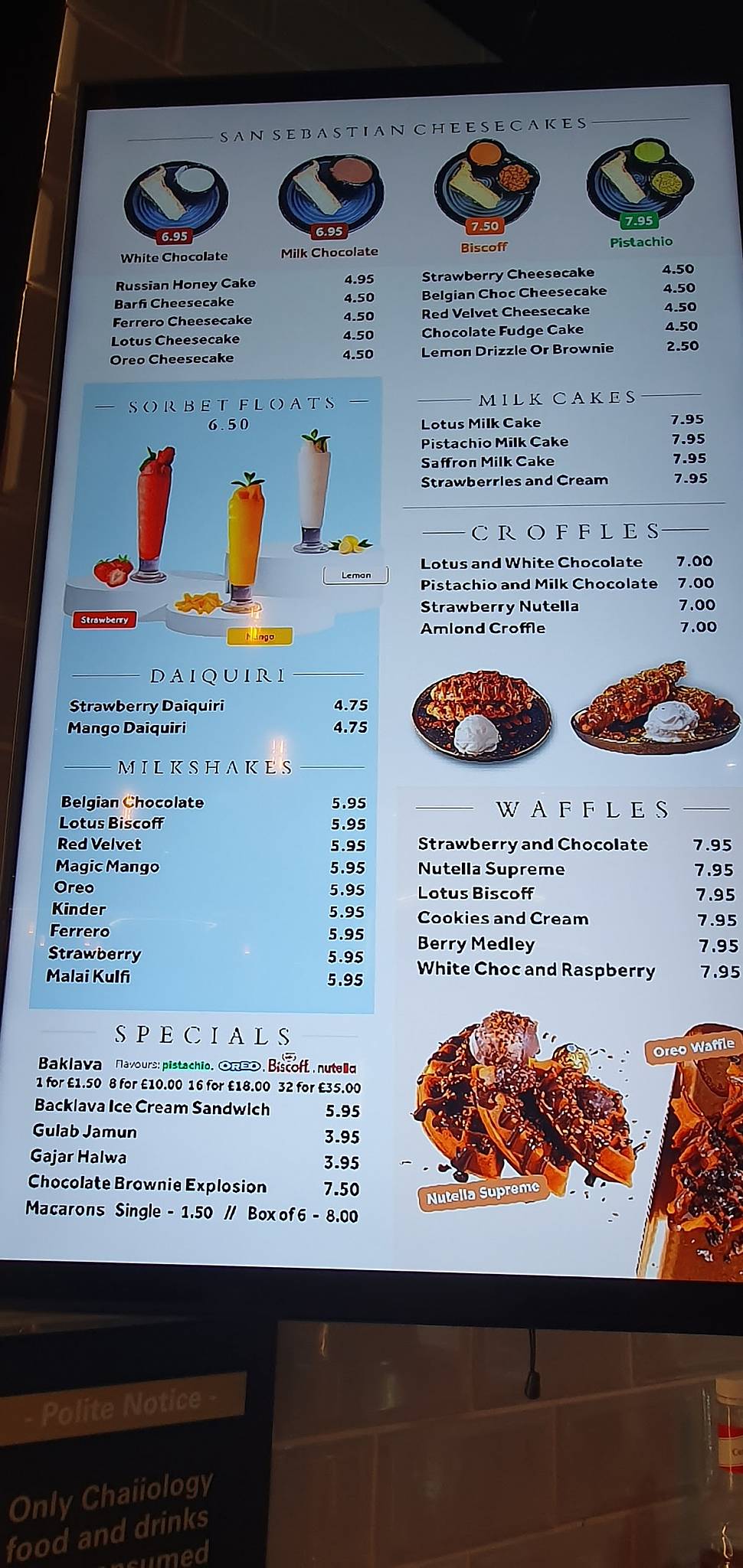 Menu at Chaiiology Slough cafe, Slough
