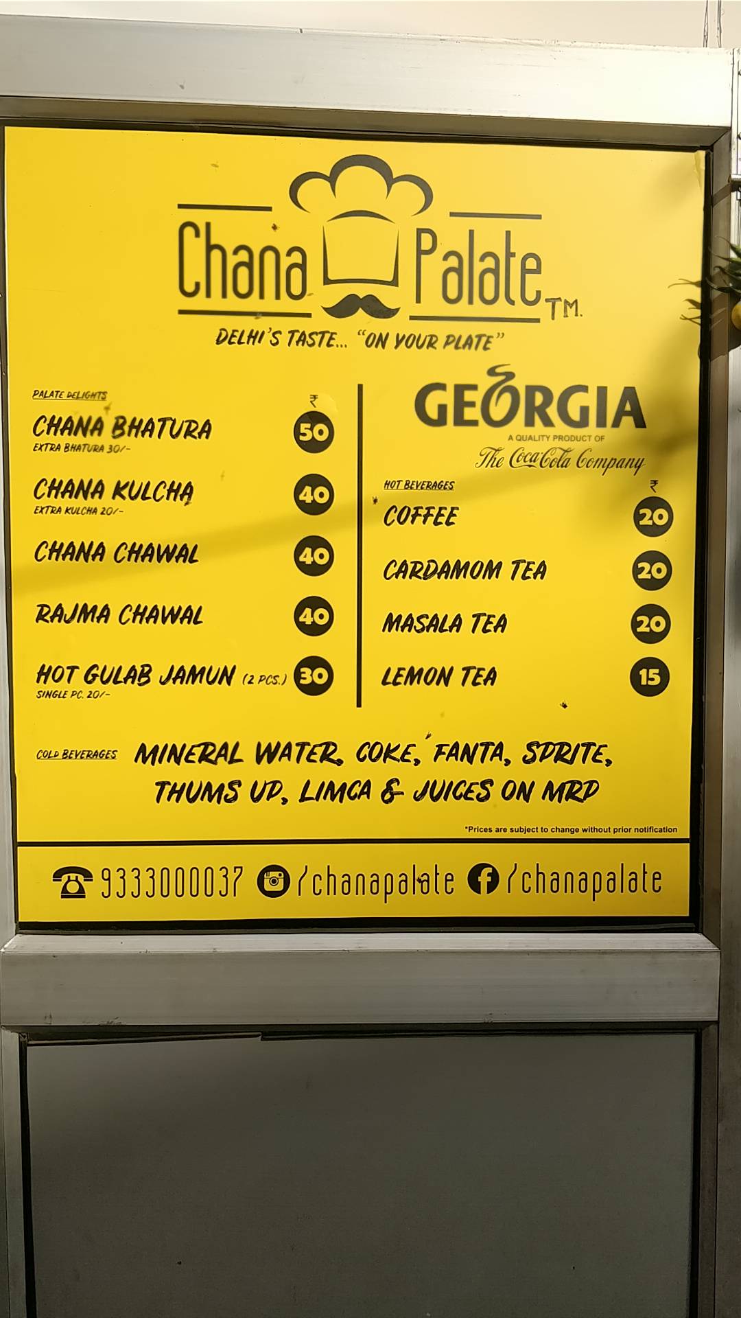 Menu at Chana Palate, Chandigarh