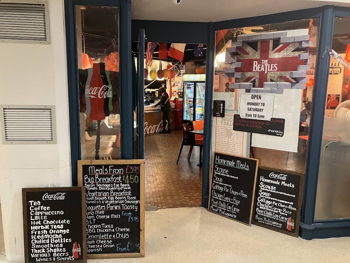 Menu at Chantilly Beatles Cafe, Liverpool