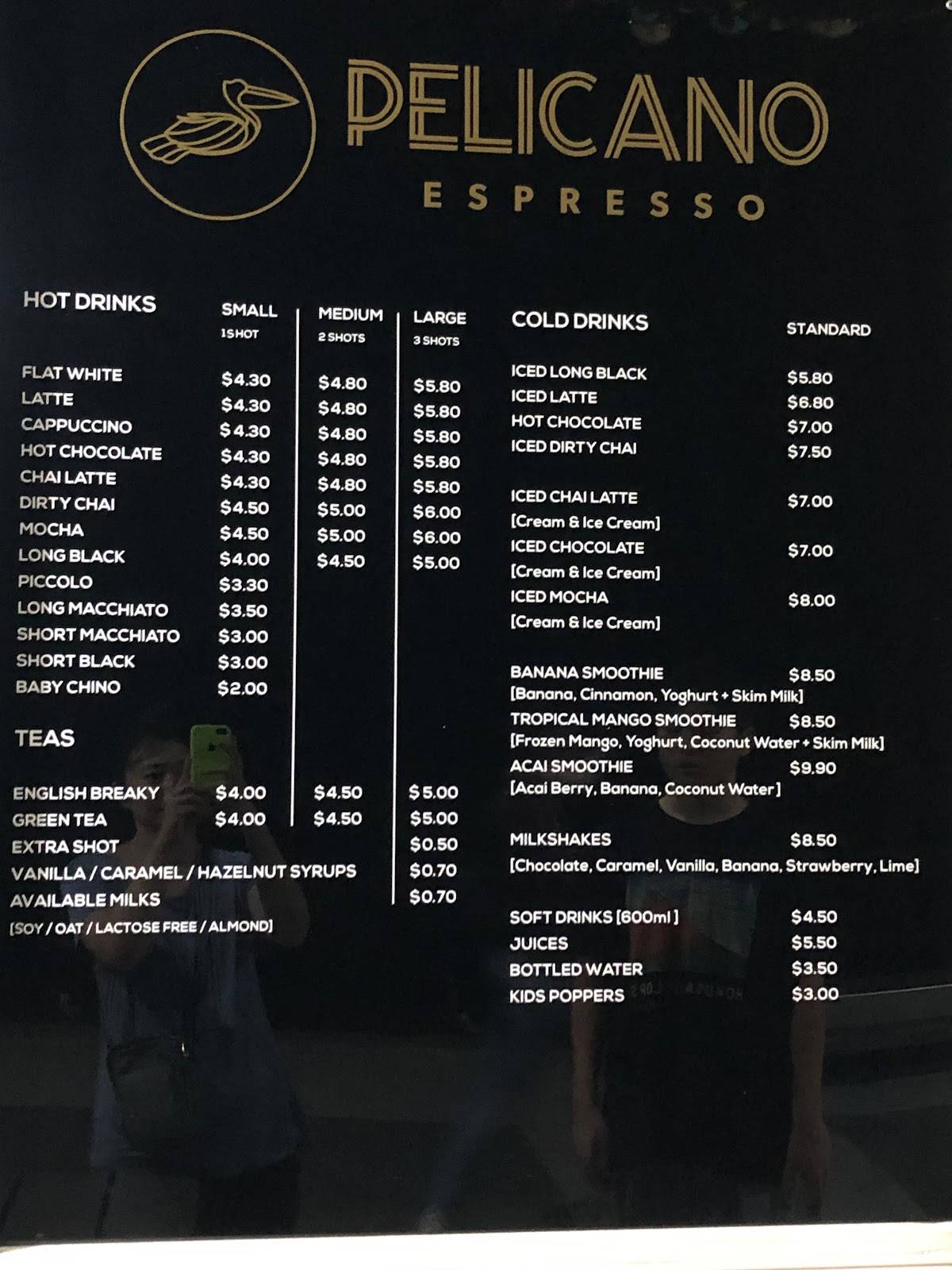 Menu at Charis Seafoods restaurant, Labrador, 371 Marine Parade