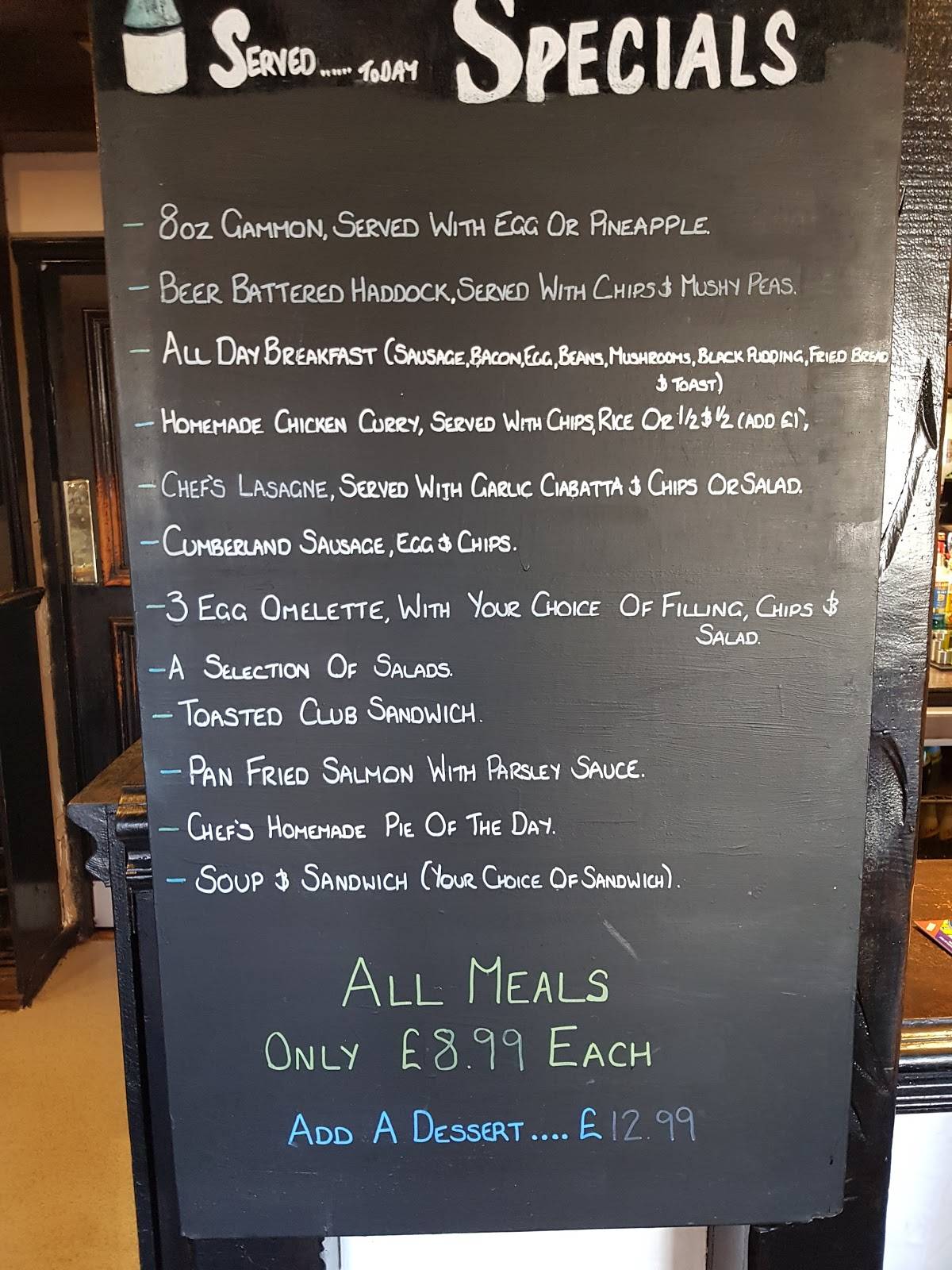 Menu at The Original Farmers Arms pub & bar, Charnock Richard