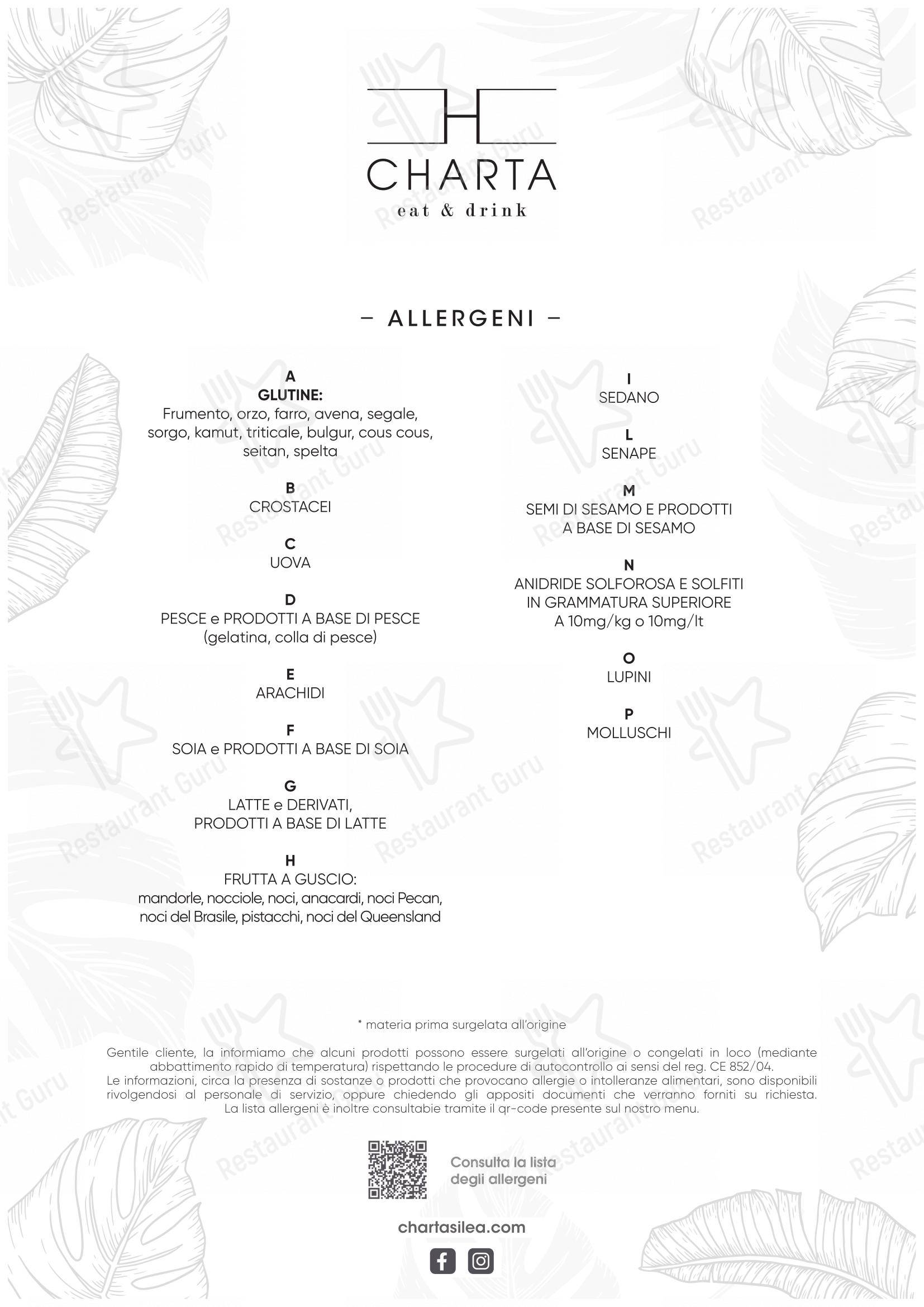 Speisekarte von Charta eat & drink pub & Bar, Silea