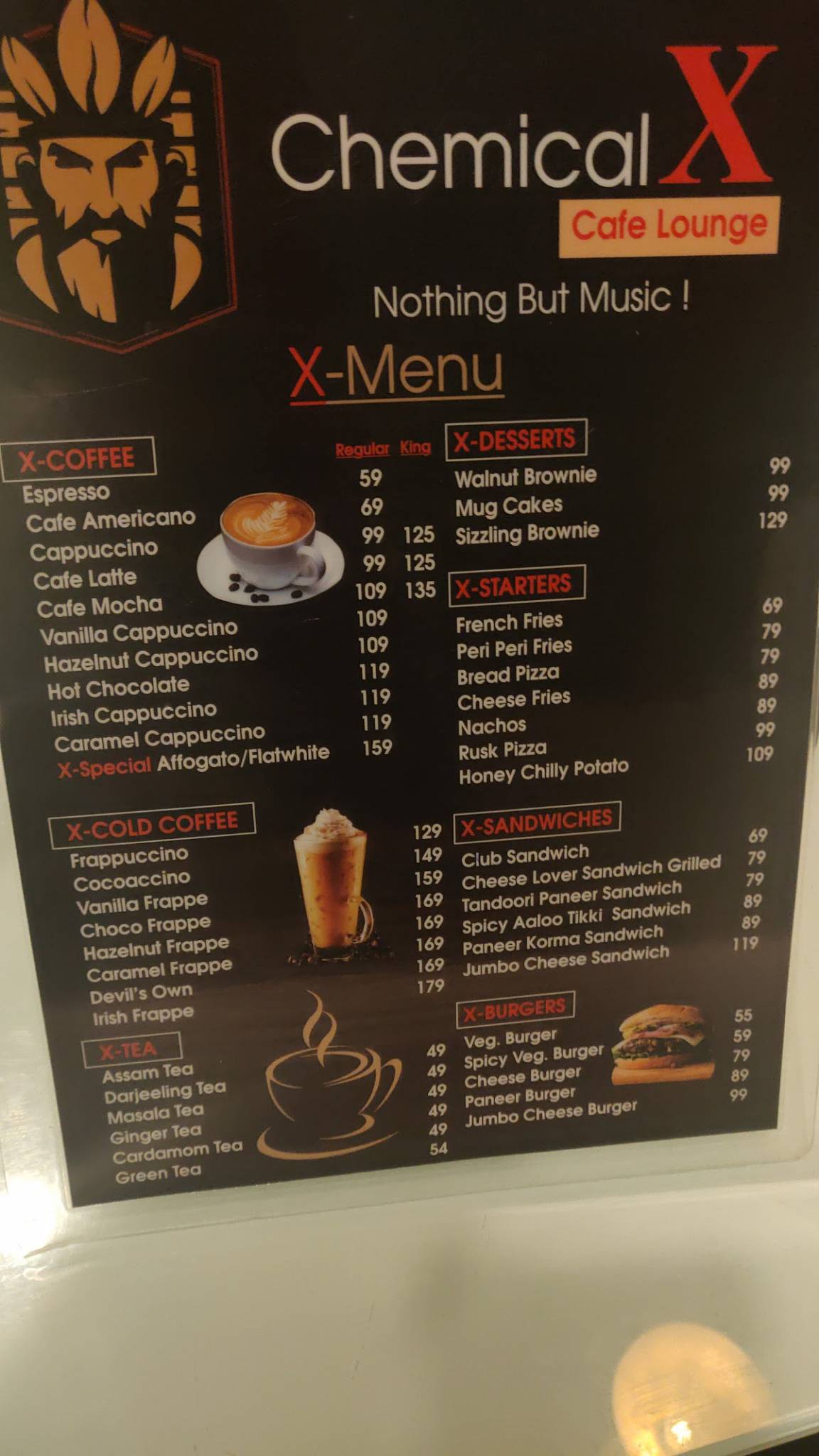 Menu at Chemical-X Cafe Lounge, Sonipat