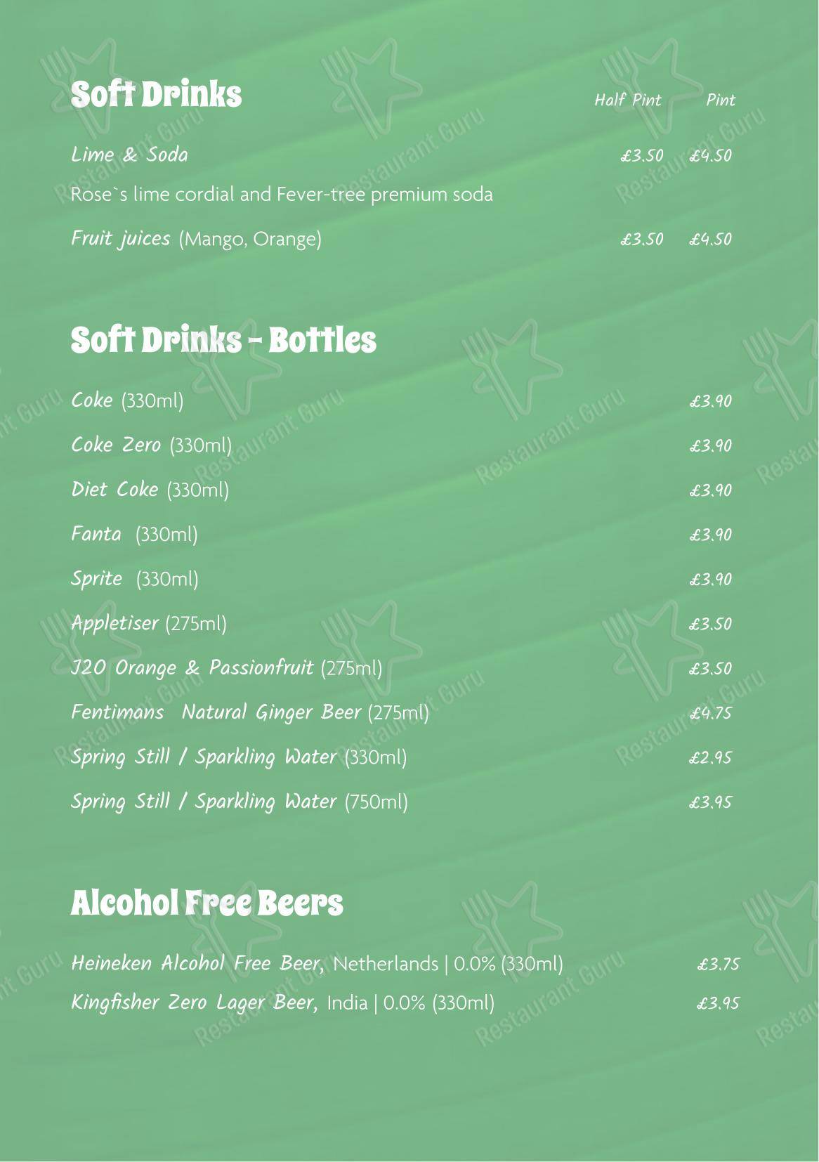 Carta del restaurante Chennai Express Fleet, Fleet