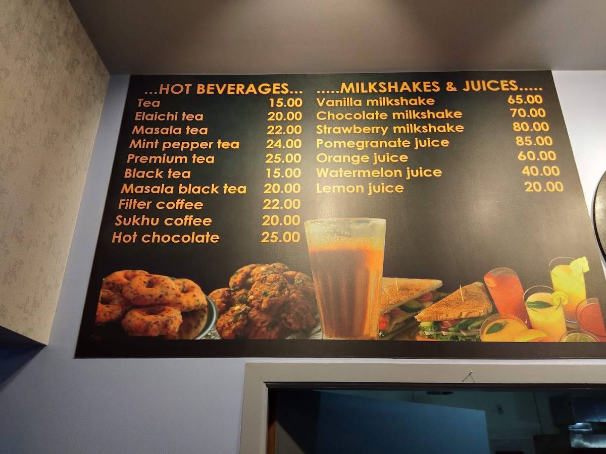 Menu at Oru Tea Sollu, Chennai