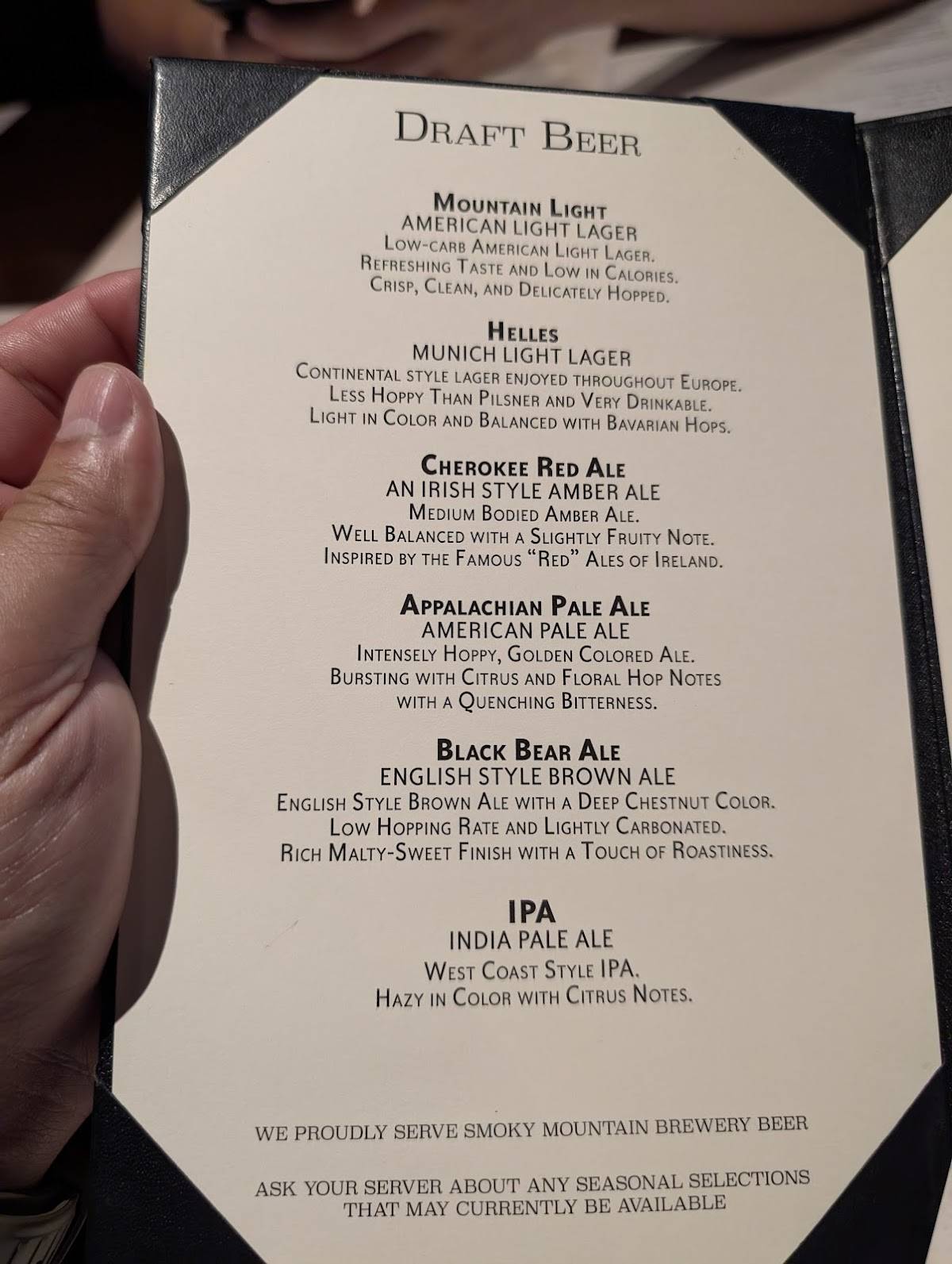Menu at Cherokee Grill and Steakhouse, Gatlinburg