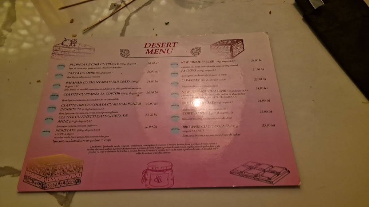 Menu at Cherry By Casa Lux, Botoșani