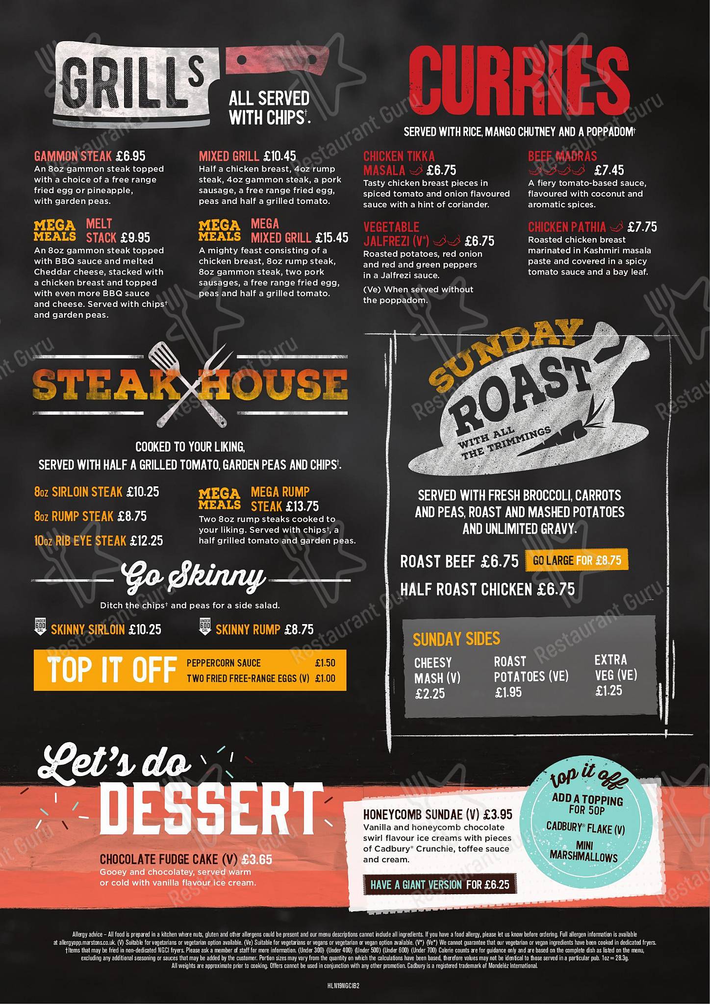 Menu at Olde House pub & bar, Chesterfield