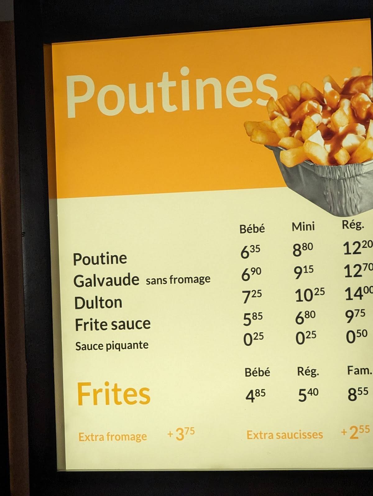 Menu au Ashton restaurant, Québec, Av. Jules-Verne