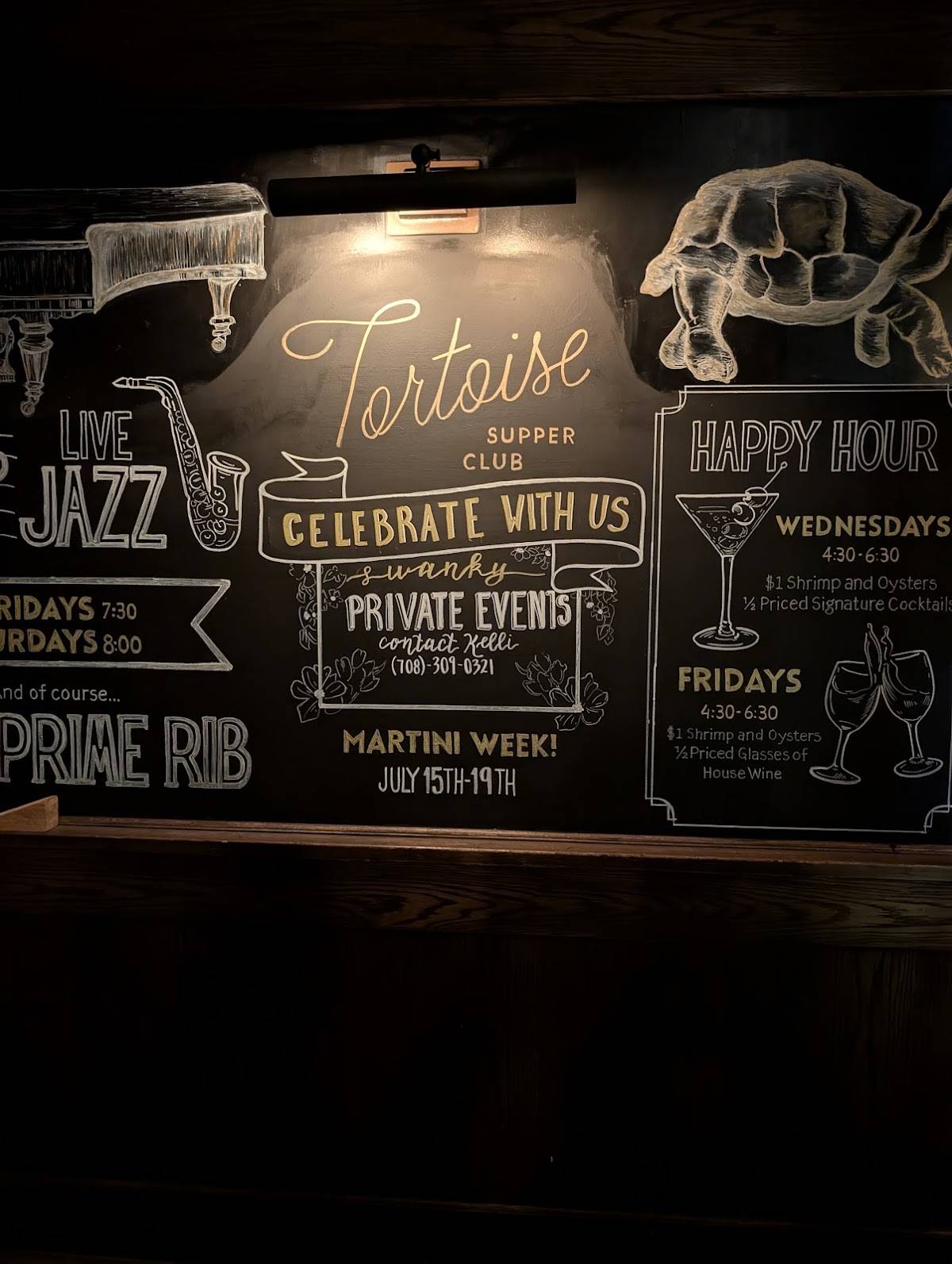 Menu at Tortoise Supper Club, Chicago