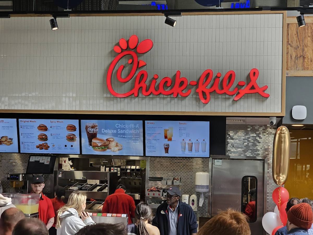 Menu at Chick-fil-A restaurant, Lisburn