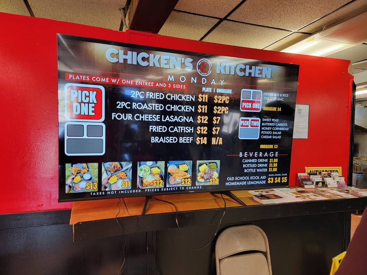Menu at Chicken’s Kitchen restaurant, Gretna