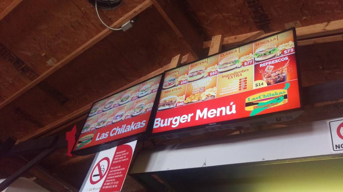 Carta de comida rápida Chilakas Burger, Ciudad Acuña