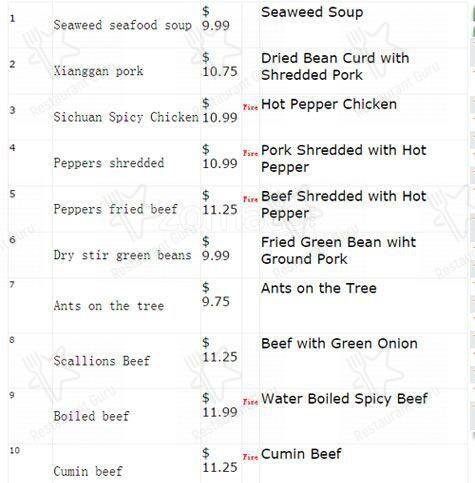 Menu at China Bridge restaurant, The Woodlands, Research Forest Dr #1600