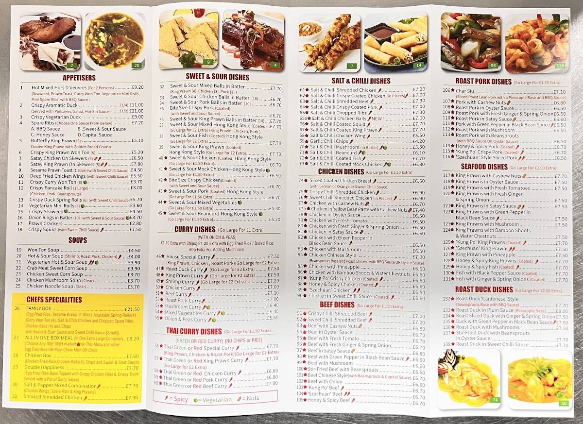 Menu at China Dragon Takeaway restaurant, Bognor Regis