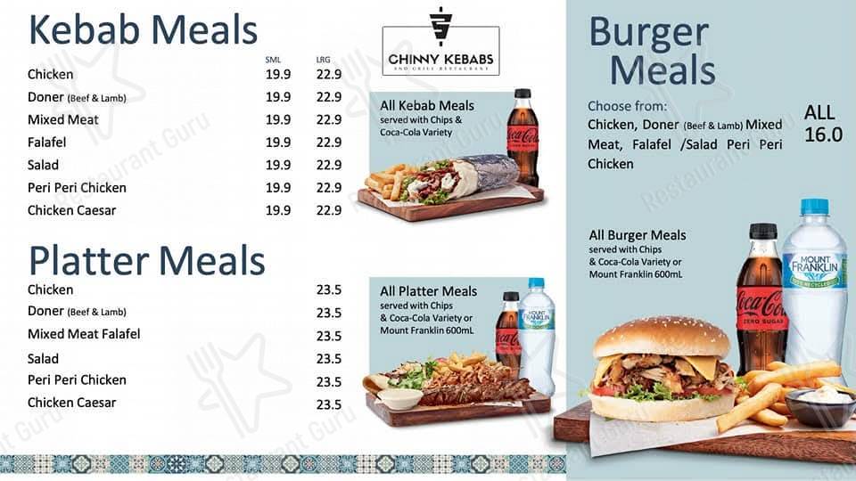 Menu at Chinny Kebabs and Grill, Chinchilla