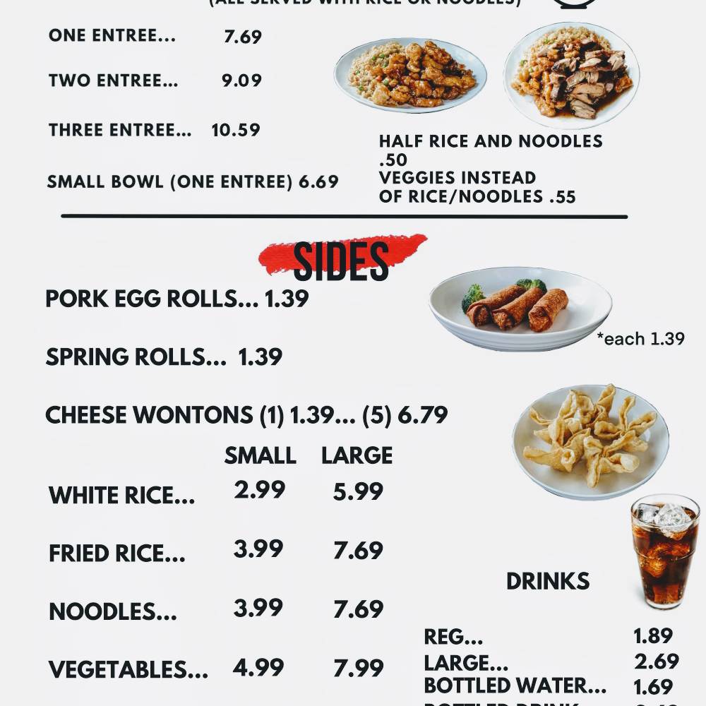 Menu at Chopstix restaurant, Angleton