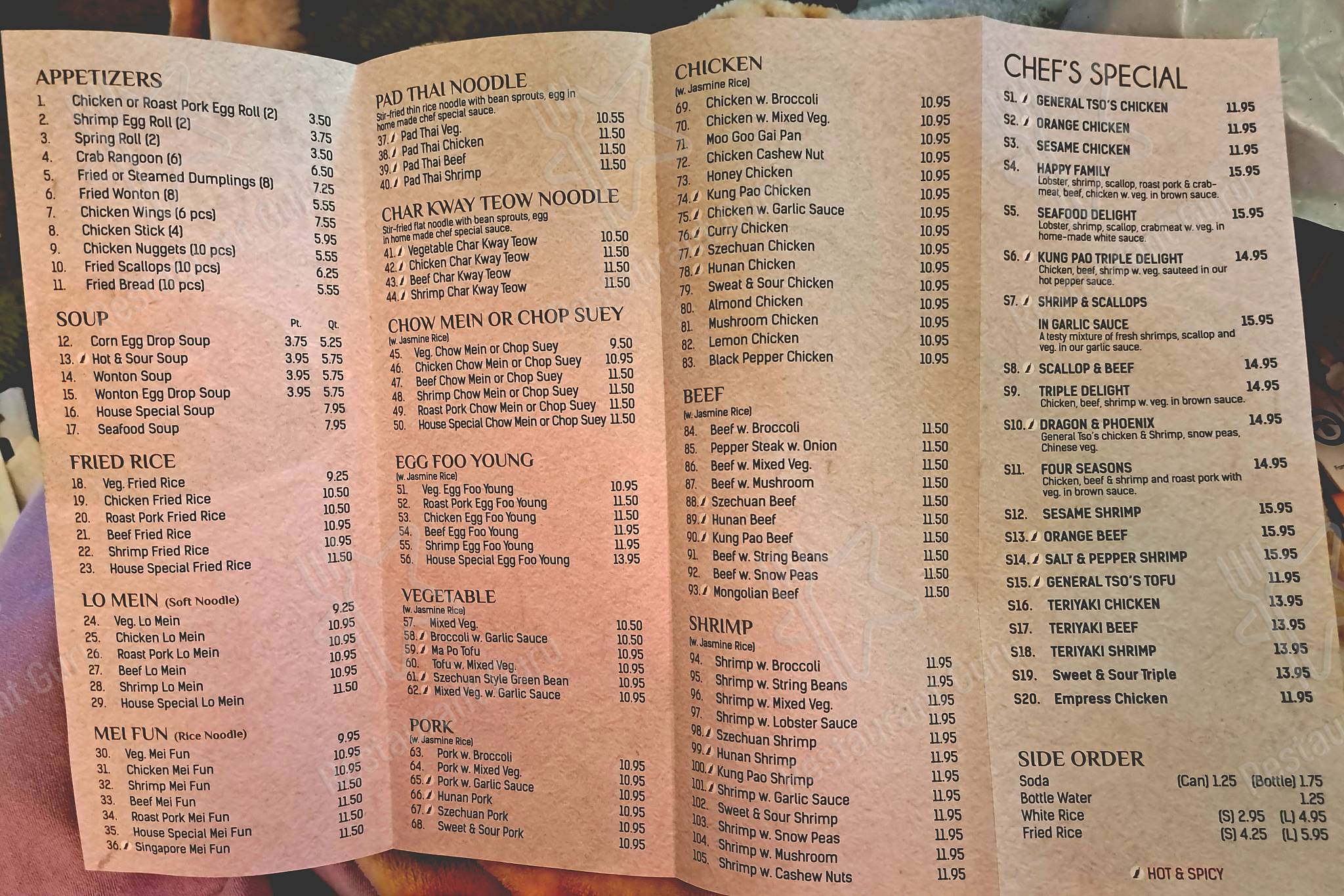 Menu at Chung King Express Gourmet Chinese Food restaurant, Fort Wayne