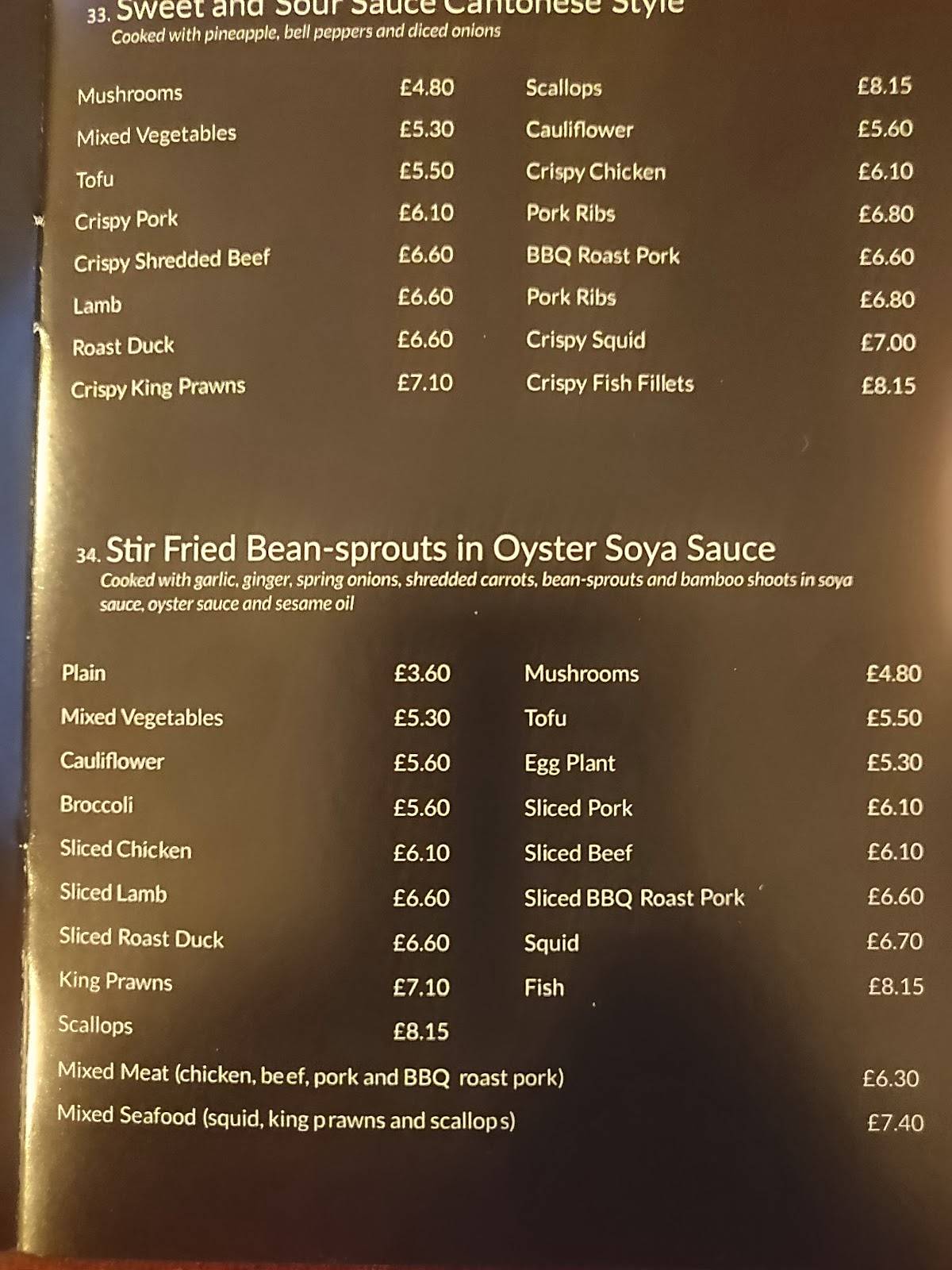 Menu at Chung's Chinese fast food, Hounslow, 13 New Heston Rd
