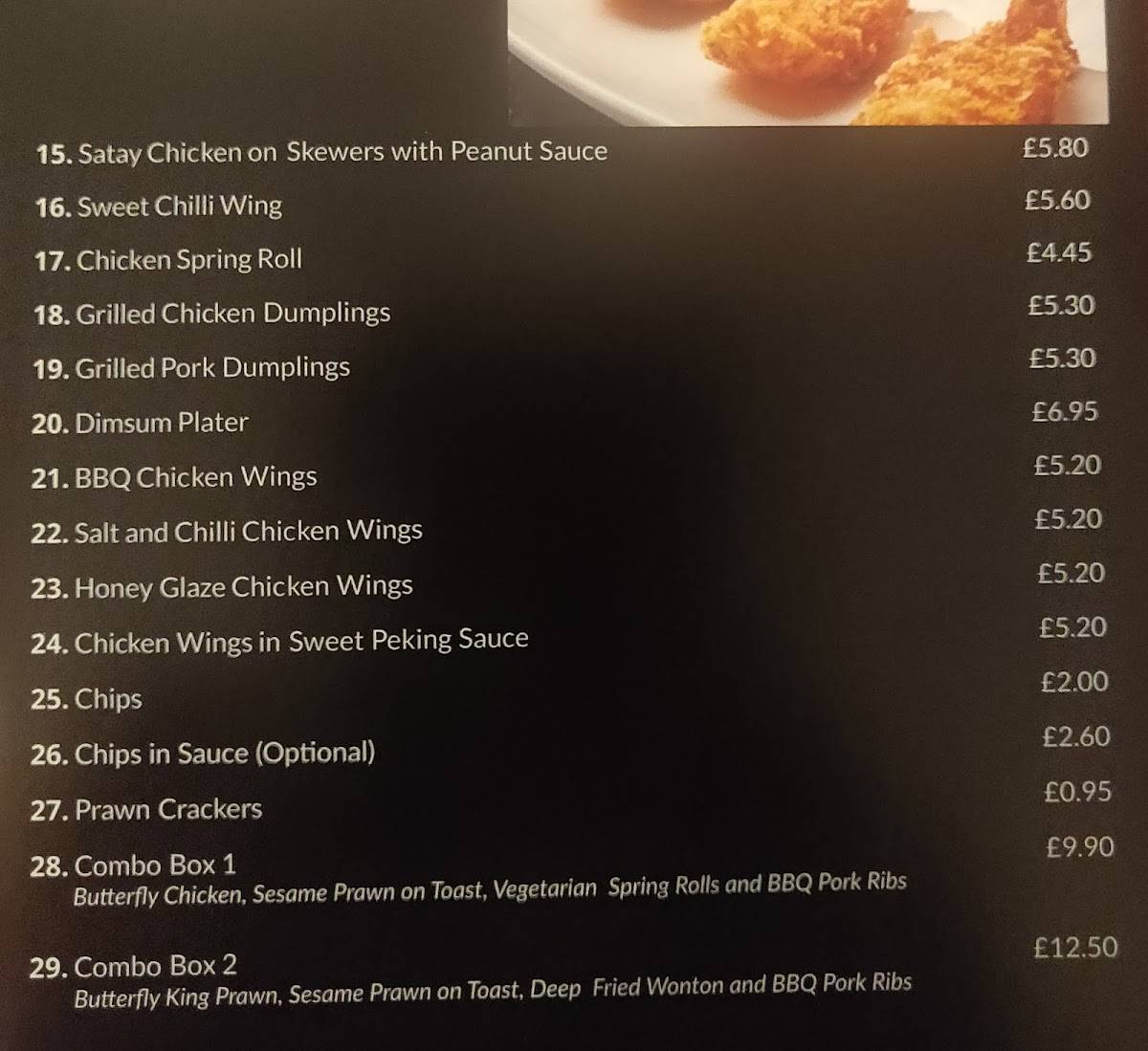 Menu at Chung's Chinese fast food, Hounslow, 13 New Heston Rd
