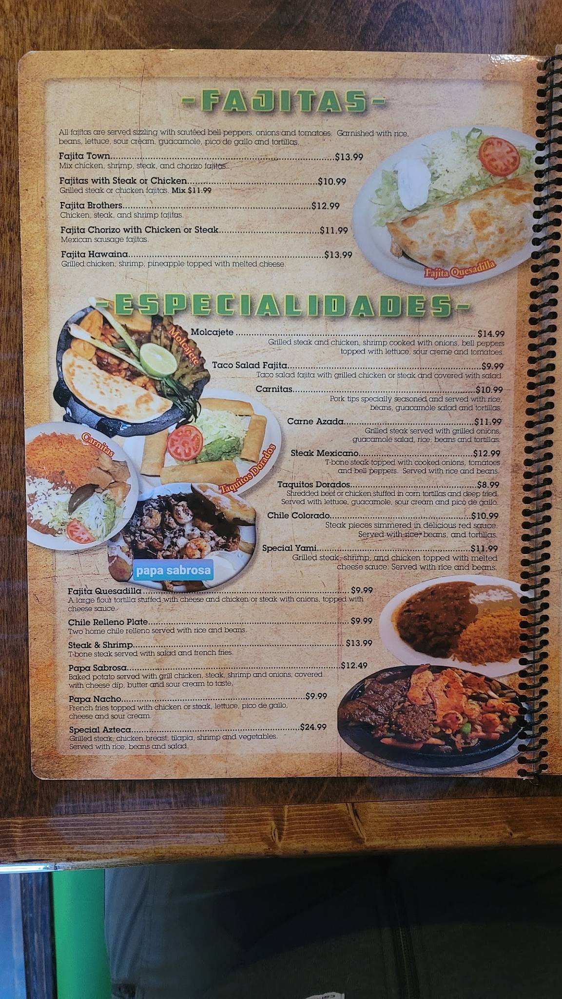 Menu at Cilantro restaurant, Paris