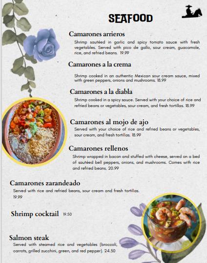 Menu at Cinco de mayo restaurant & bar, Gillette