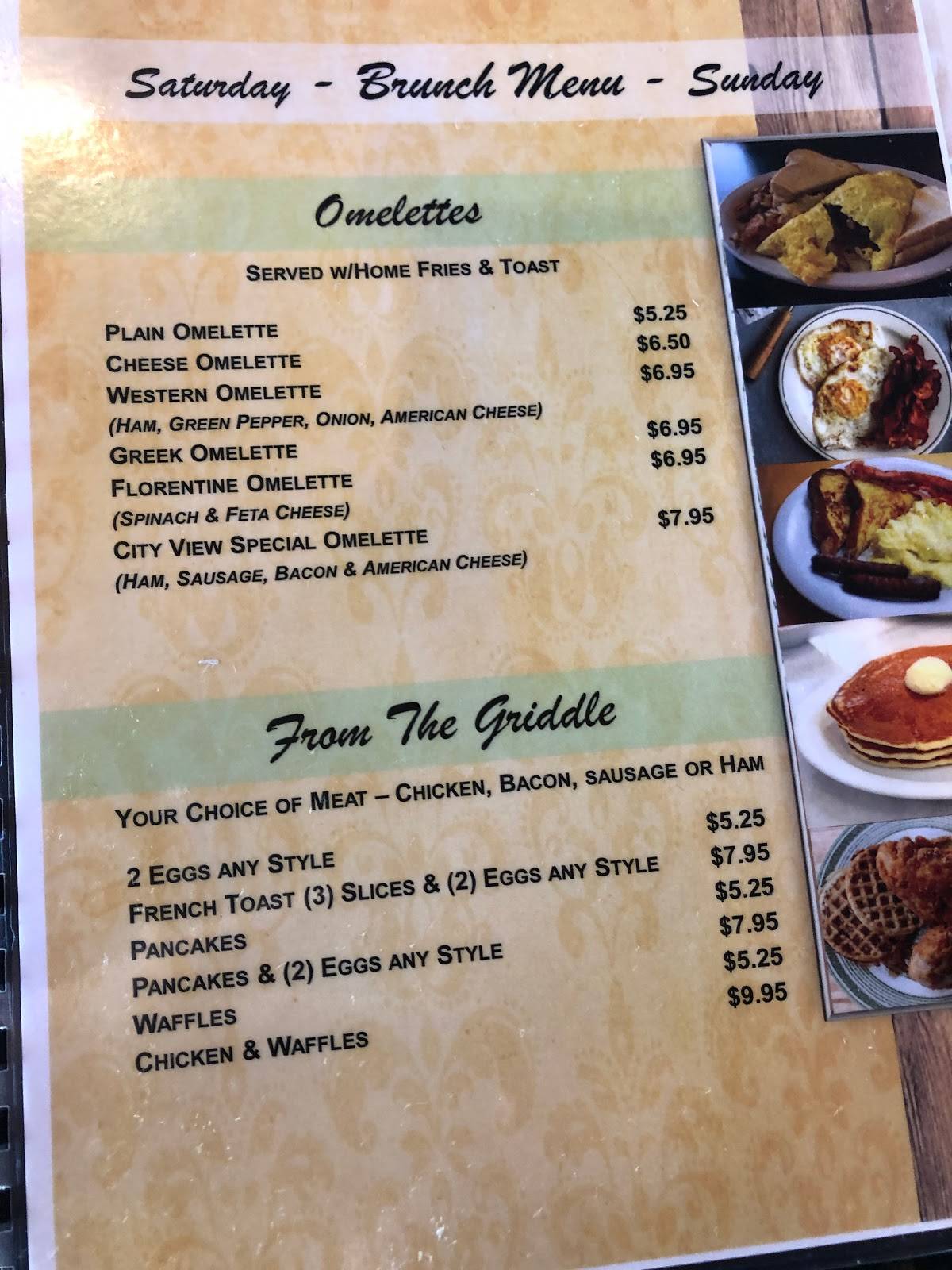 Menu at City View Bar & Grill, Baltimore