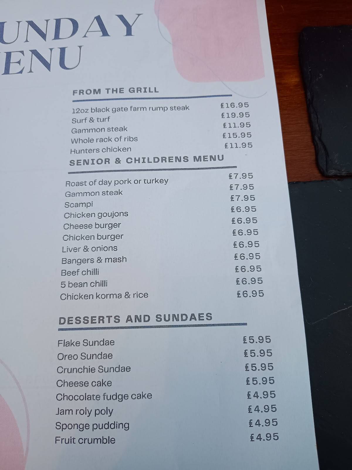 Menu at The Marsh pub & bar, Cleckheaton