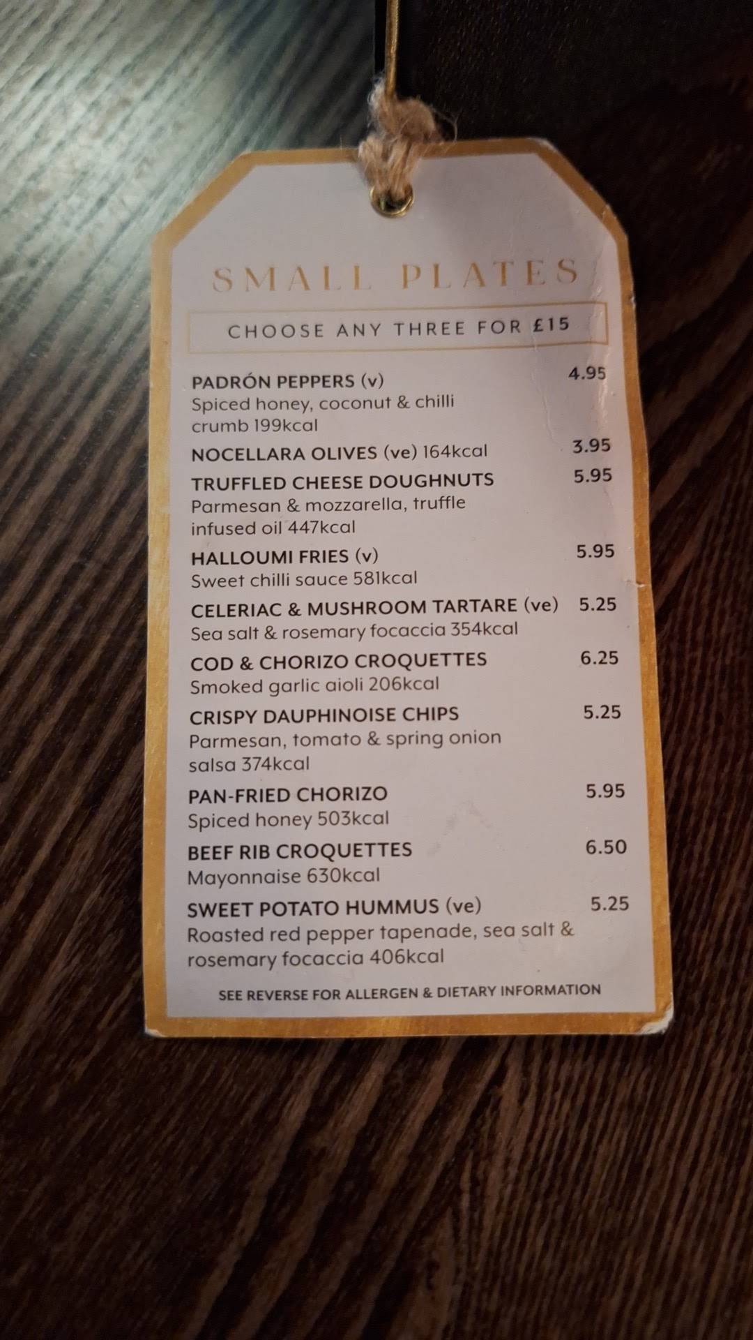 Menu at Cliff Poole pub & bar, Poole