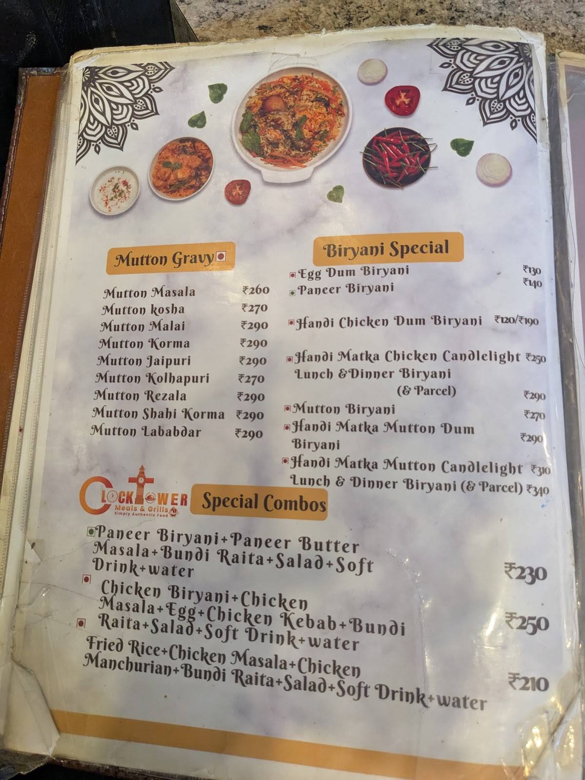 Menu at Clock Tower Cafe cum Restaurant, Karimganj