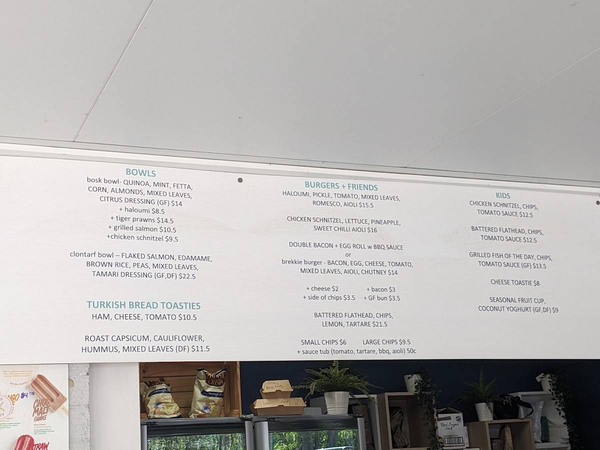 Menu at Clonny's On The Beach restaurant, Clontarf