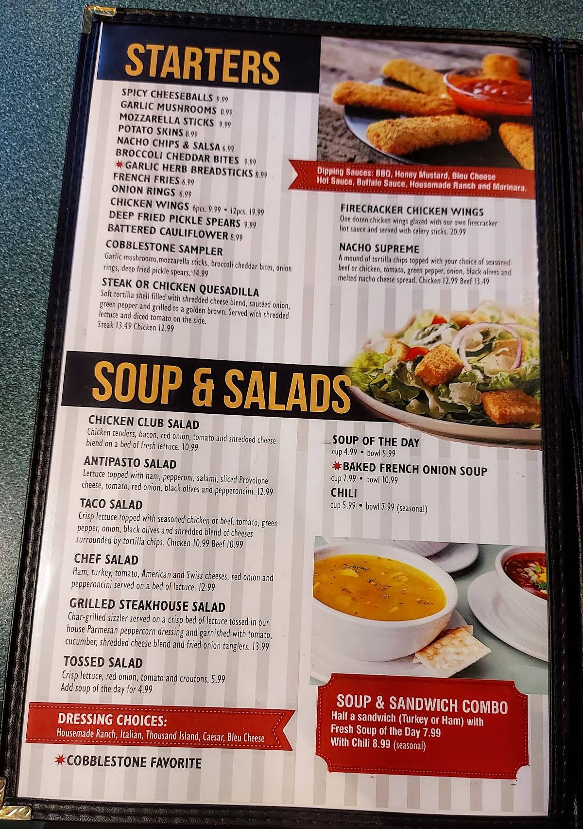 Menu at Cobblestone Lounge pub & bar, Grand Blanc Township