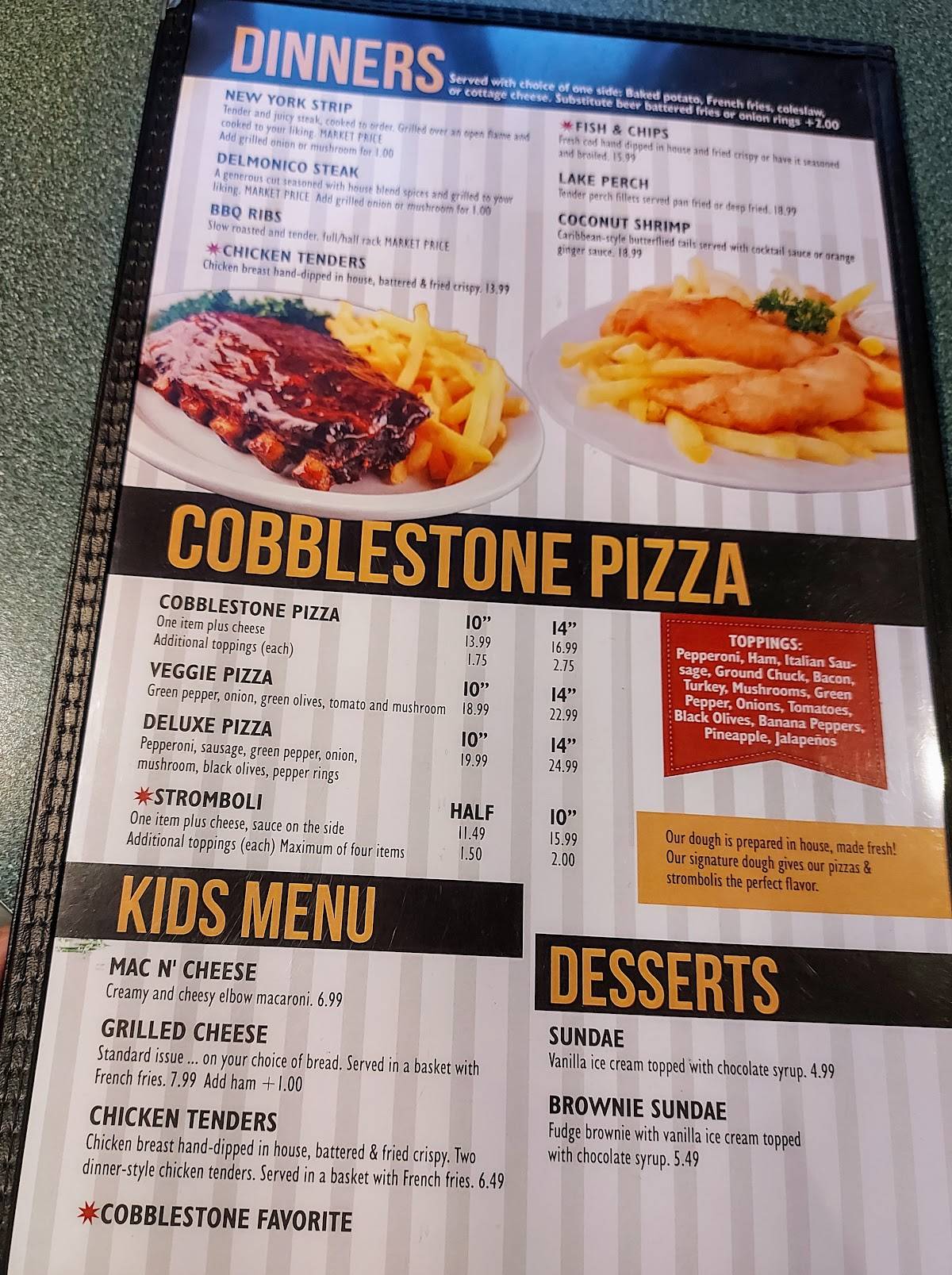 Menu at Cobblestone Lounge pub & bar, Grand Blanc Township