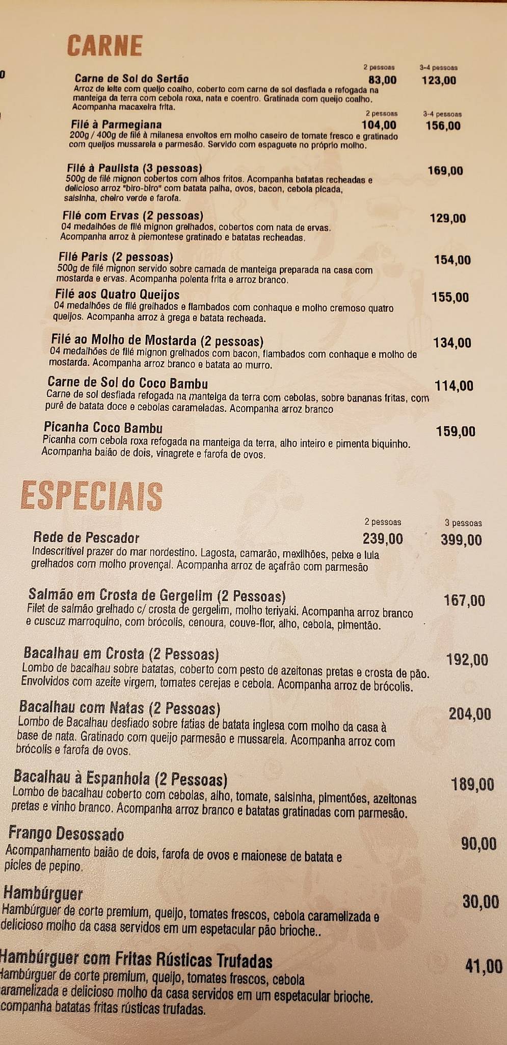 Menu em Coco Bambu Botafogo restaurante, Rio de Janeiro