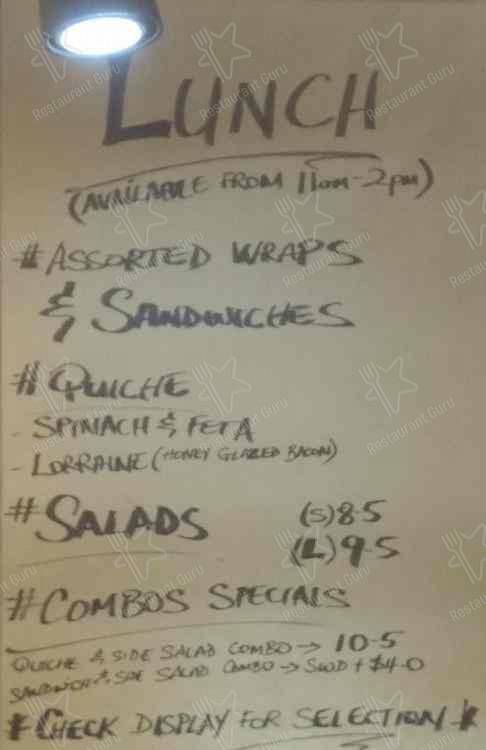 Menu at Coffee Wala Coffees restaurant, North Sydney