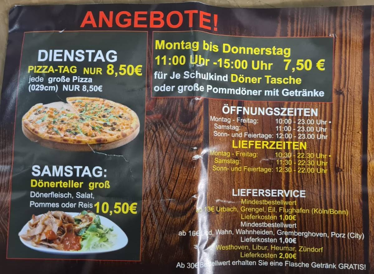 Speisekarte von Nazar - Döner vom feinsten restaurant, Köln