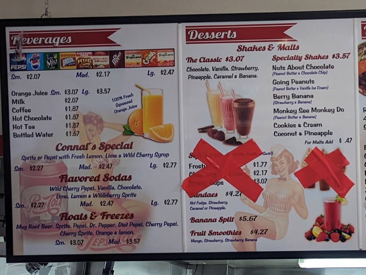 Menu at Connal's Burgers Salads & Subs restaurant, Upland