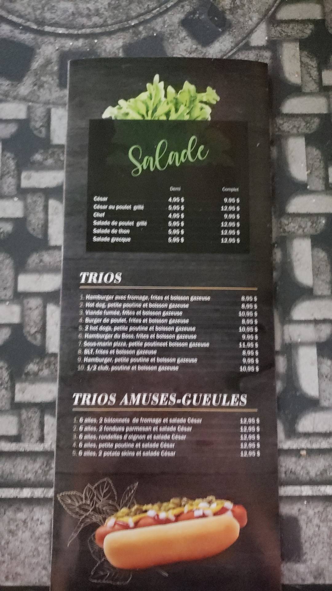 Menu at Resto 108 restaurant, Cookshire-Eaton, 444 Quebec Rte 108
