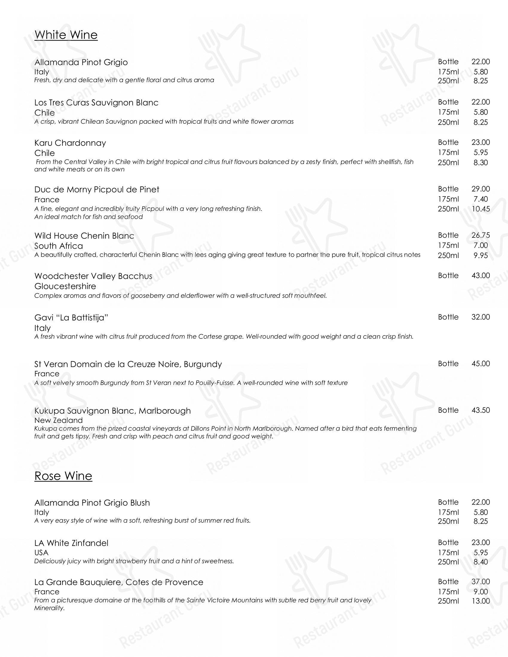 Menu at Corinium Hotel & Restaurant, Cirencester