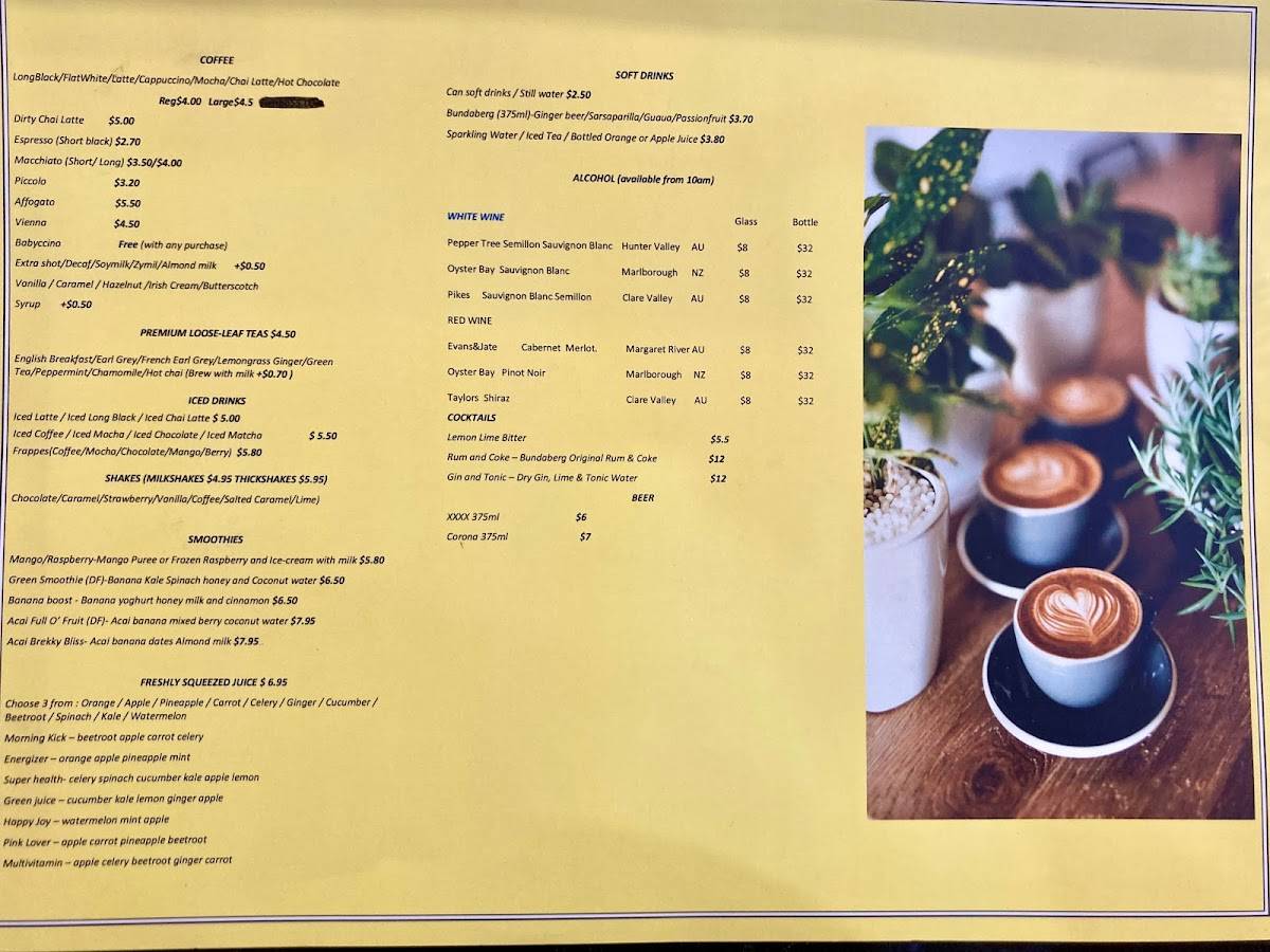 Menu at Corner Cafe 26, Indooroopilly
