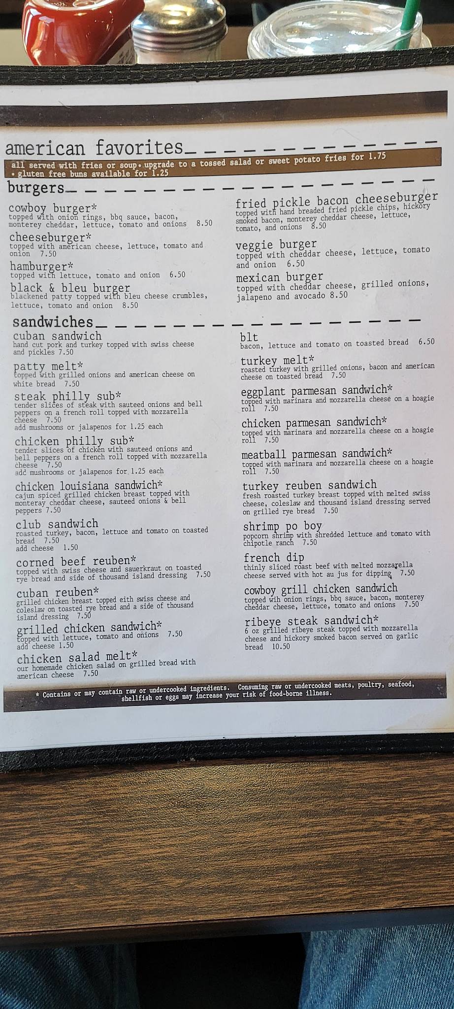 Menu at Corner Cafe, Zebulon