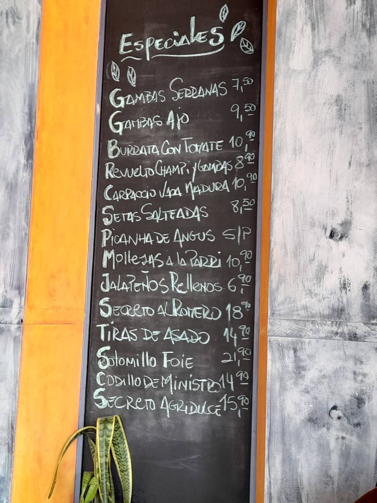 Carta del restaurante La Bohemia, Costa Teguise