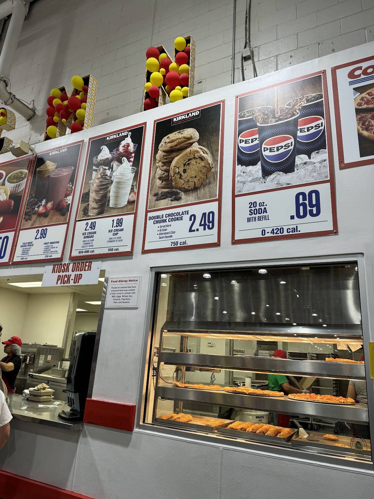 Menu at Costco Food Court, Westbury