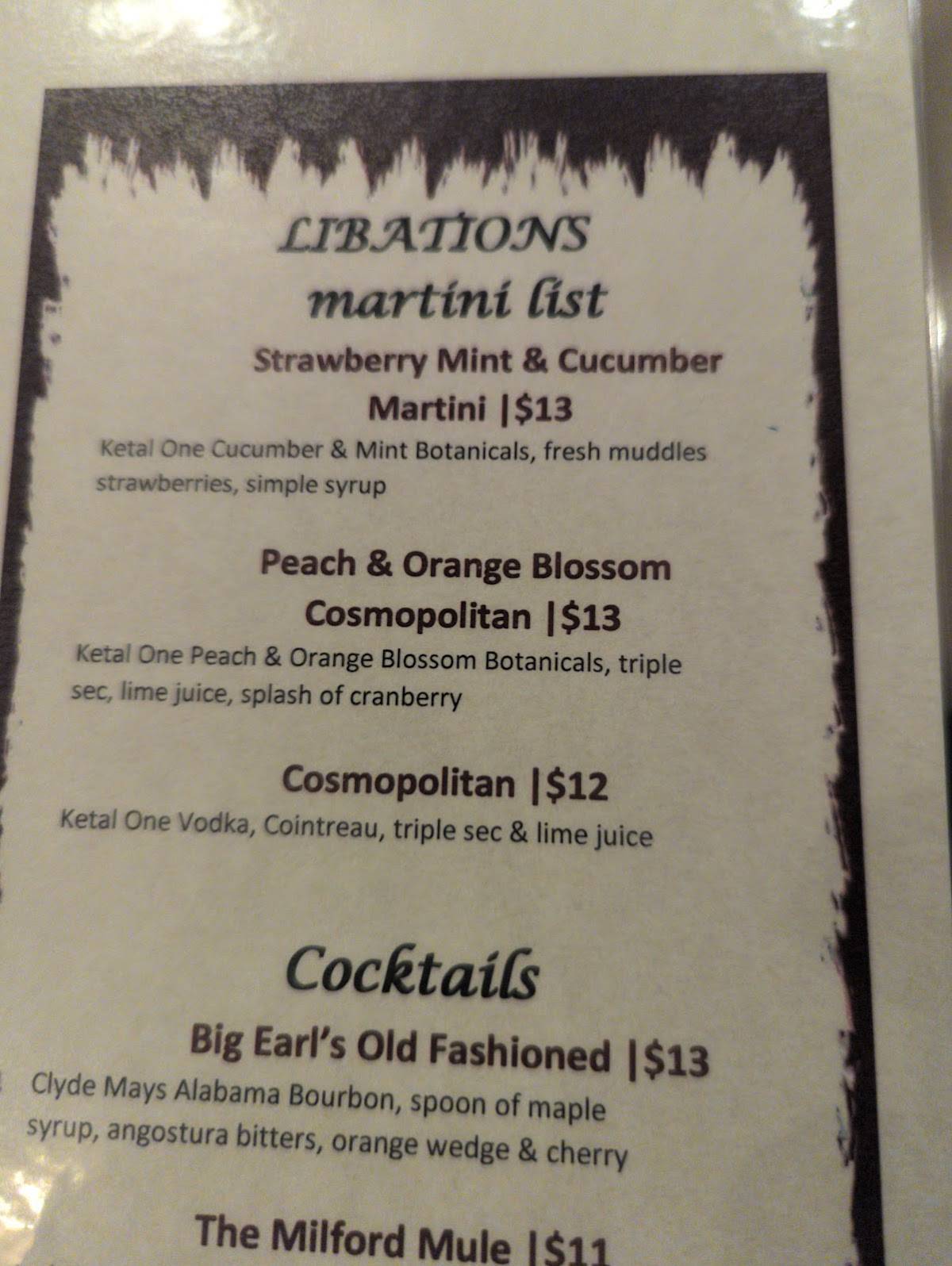 Menu at Country Cottage pub & bar, West Milford