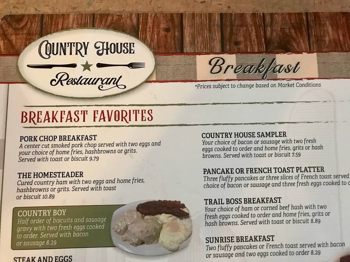 Menu at Country House Restaurant, Winter Garden, W Colonial Dr