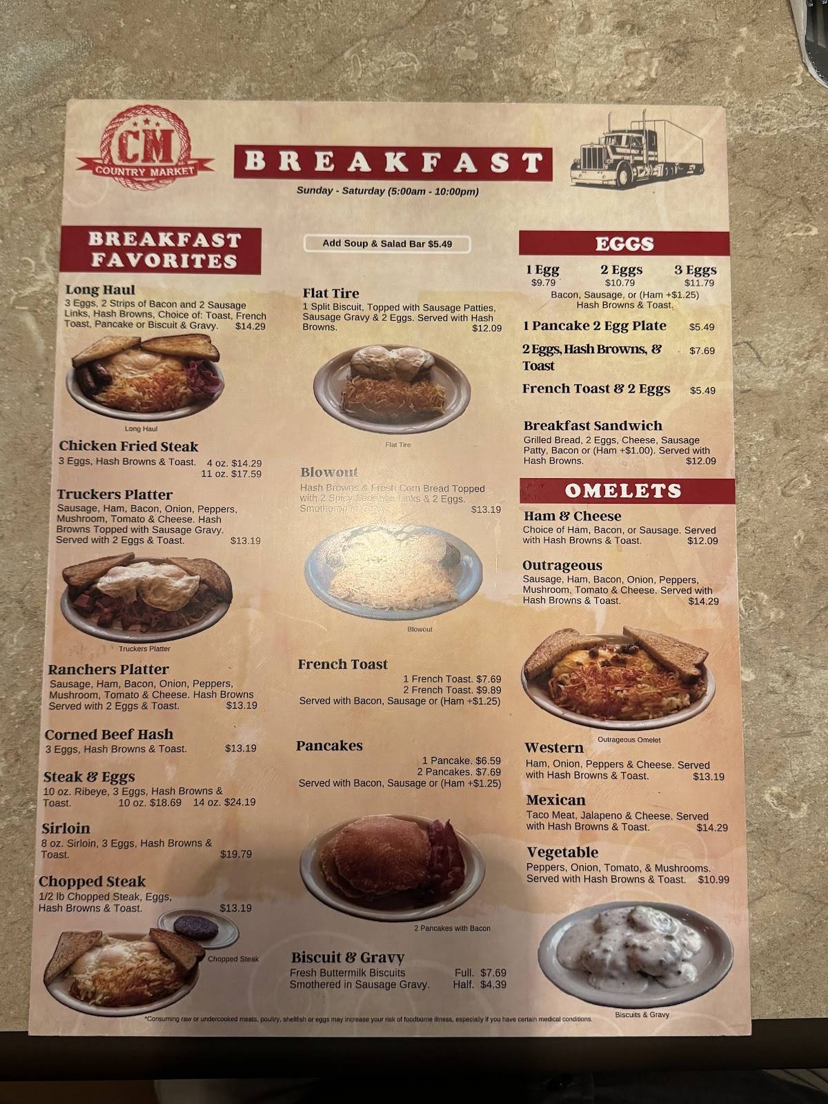 Menu at Country Market Restaurant, Rapid City, N Interstate 90 Service Rd