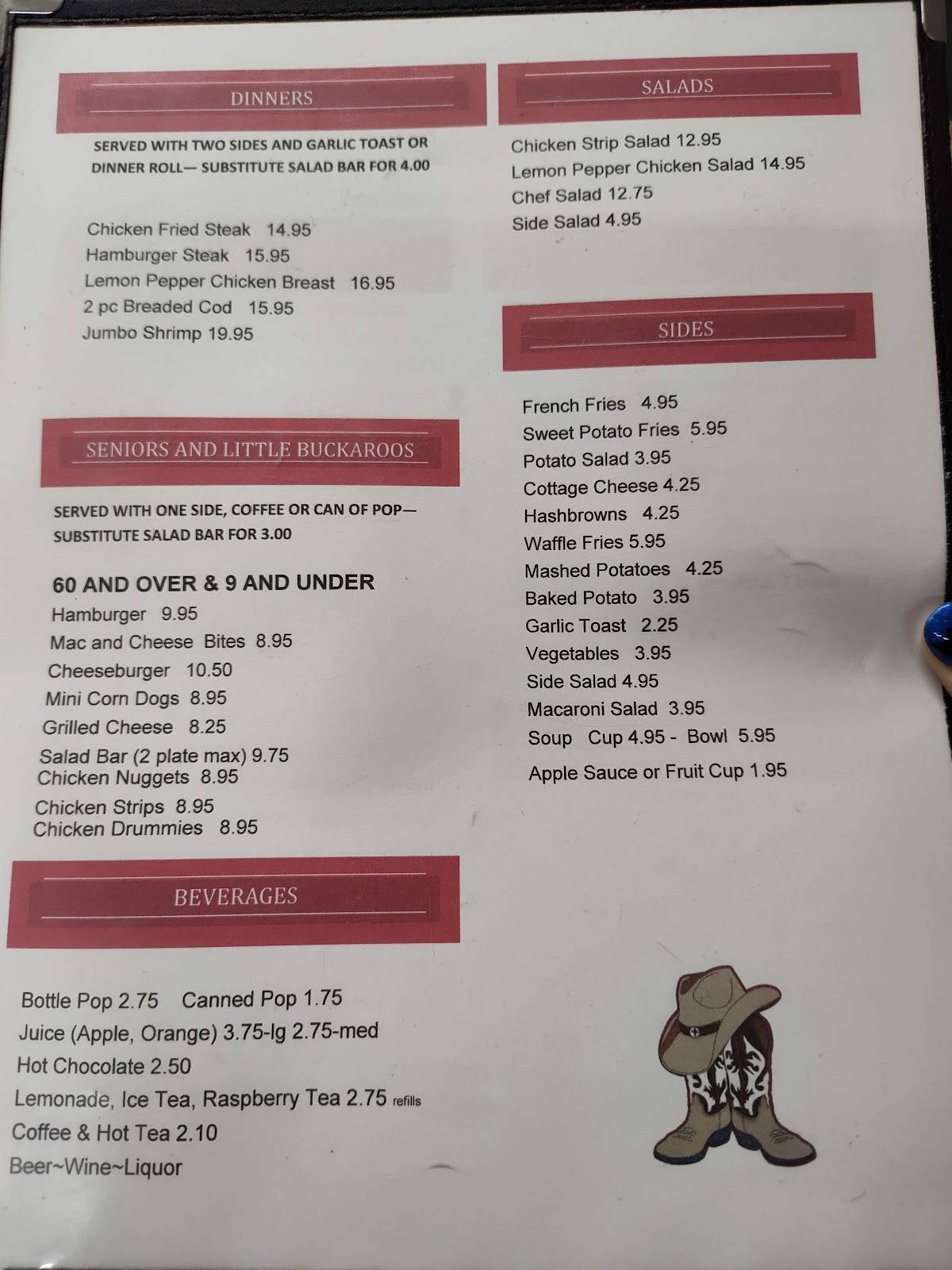 Menu at County Line Cafe, Wilton