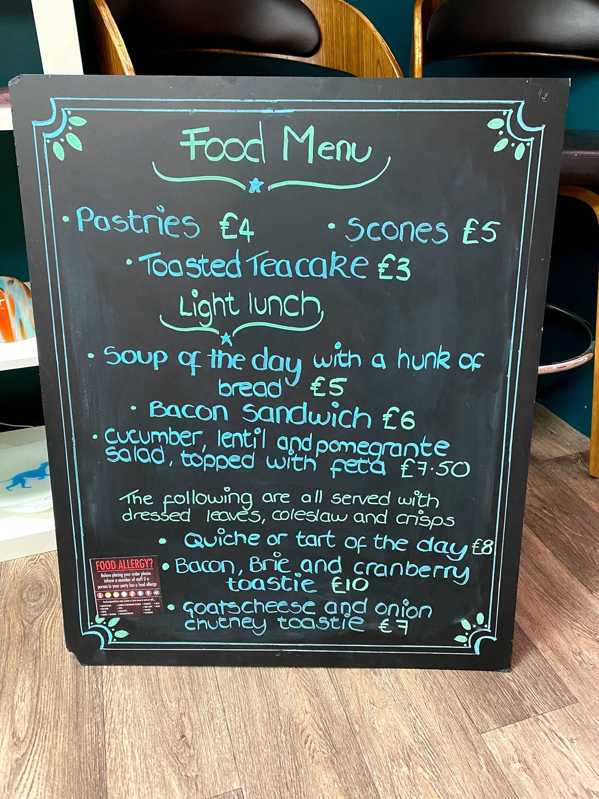 Menu at Courtyard Gallery Cafe, Ilminster