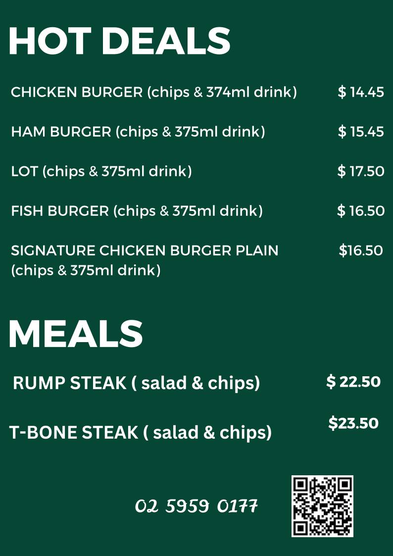 Menu at Cracker Jacks Takeaway fast food, Lake Albert